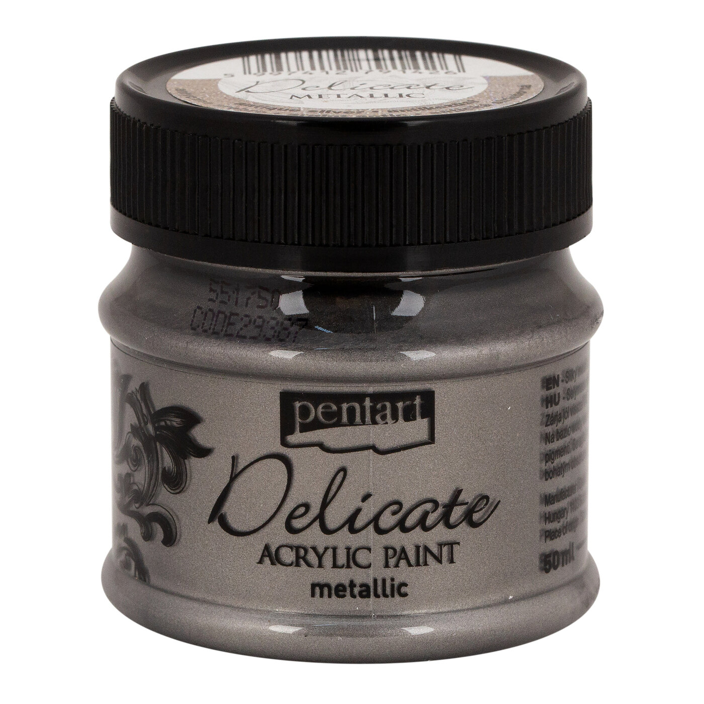 Краска акриловая Pentart металлик "Delicate", 50 мл, серебро античное 29387
