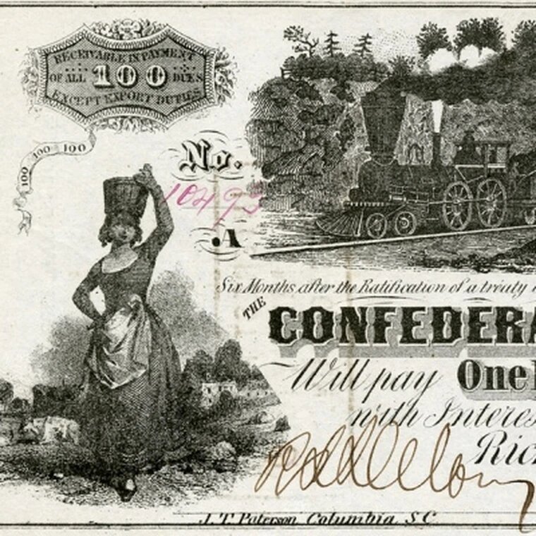 100 долларов 1862 Ричмонд Конфедеративные Штаты Америки сувенирная копия, банкноты и купюры редкие коллекционные