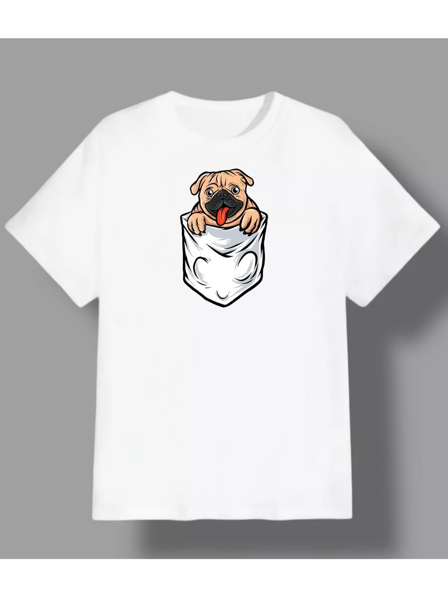 Футболка Мопс в кармане