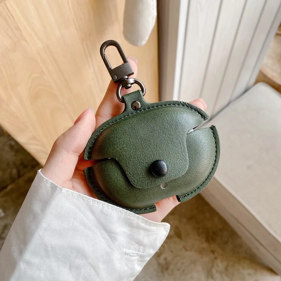 Винтажный кожаный чехол для наушников Beats Studio Buds Зеленый, green