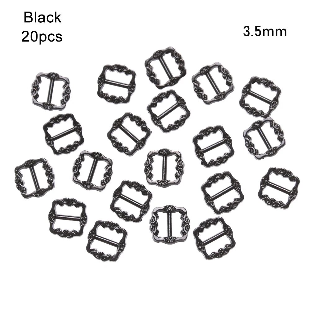 Металлические кнопки для кукол 20 шт. Черный, 3.5mm Black