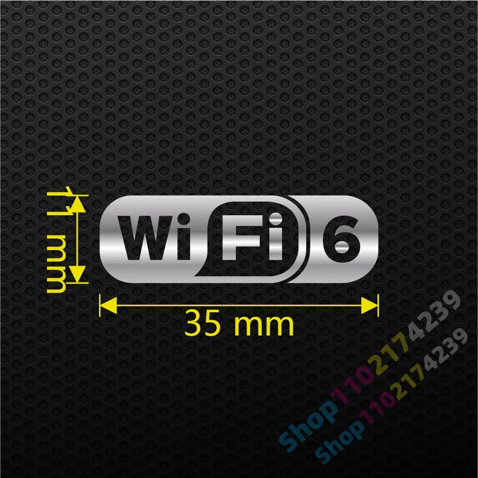 Наклейка WiFi 6, 35 мм, 11 мм, металлическая, Цвет: H