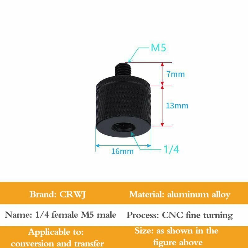Адаптер 1/4" женский - M5 мужской, алюминий, A19
