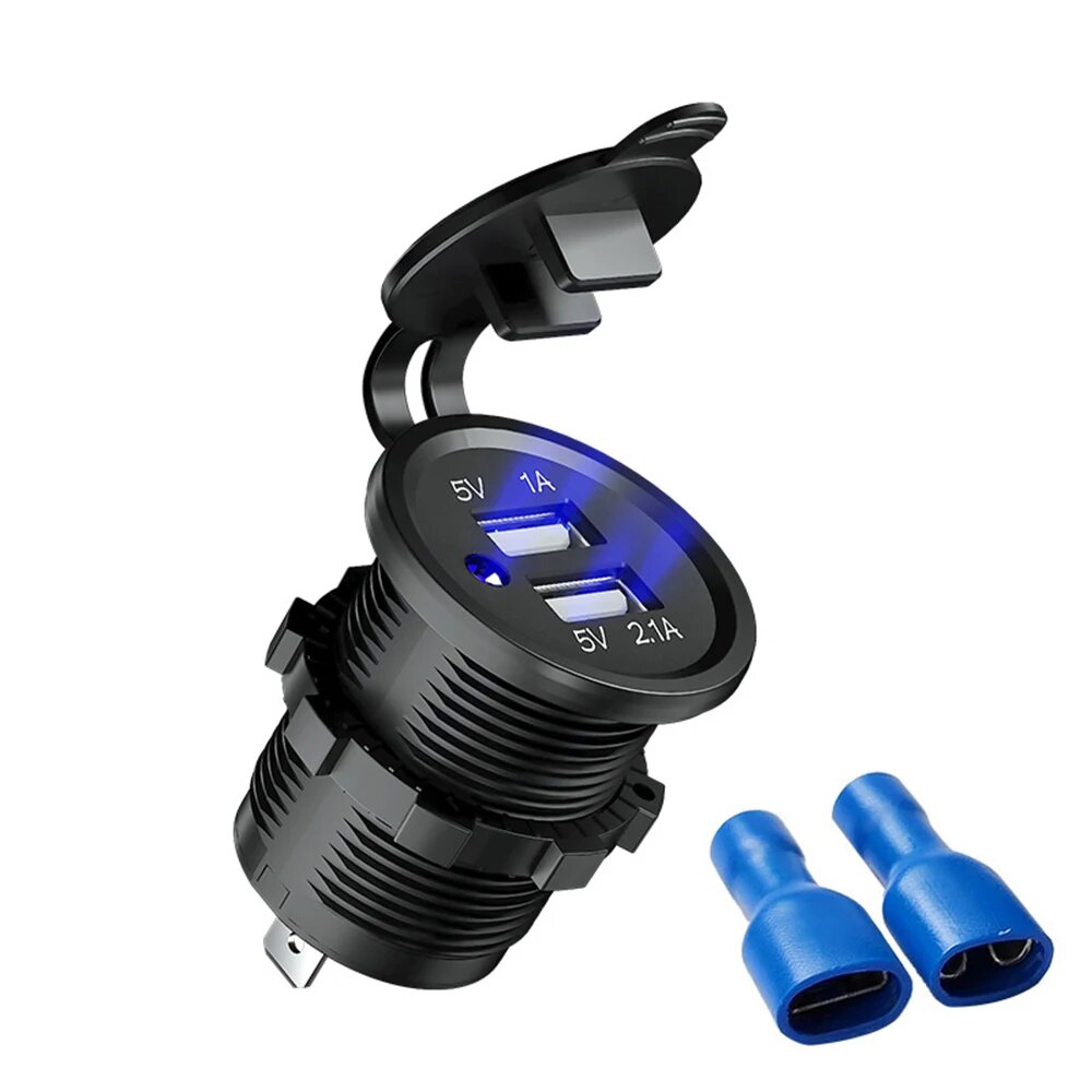 3,1 А, два порта USB, 2 порта, 12 В-24 В, универсальное автомобильное зарядное устройство, With Post