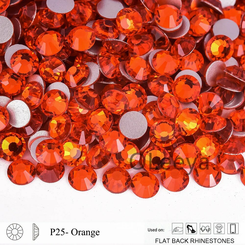 Стразы плоские Oleeya P25-Orange, 1,2 мм