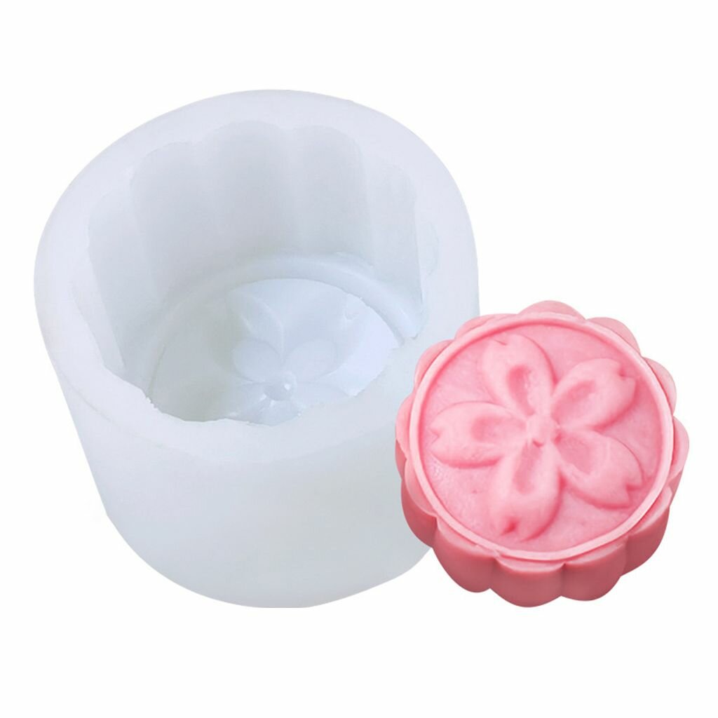 Фестиваль середины осени - Новая силиконовая форма для лунного пирога в виде цветущей вишни с кленовым листом и ледяной кожей-Sakura 3