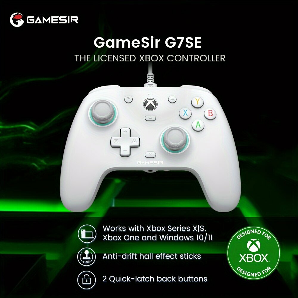 GameSir G7 SE Xbox контроллер, проводной геймпад для Xbox Series X, Xbox Series S, Xbox One, с джойстиком и триггерами на эффекте Холла, идеальный подарок на Рождество
