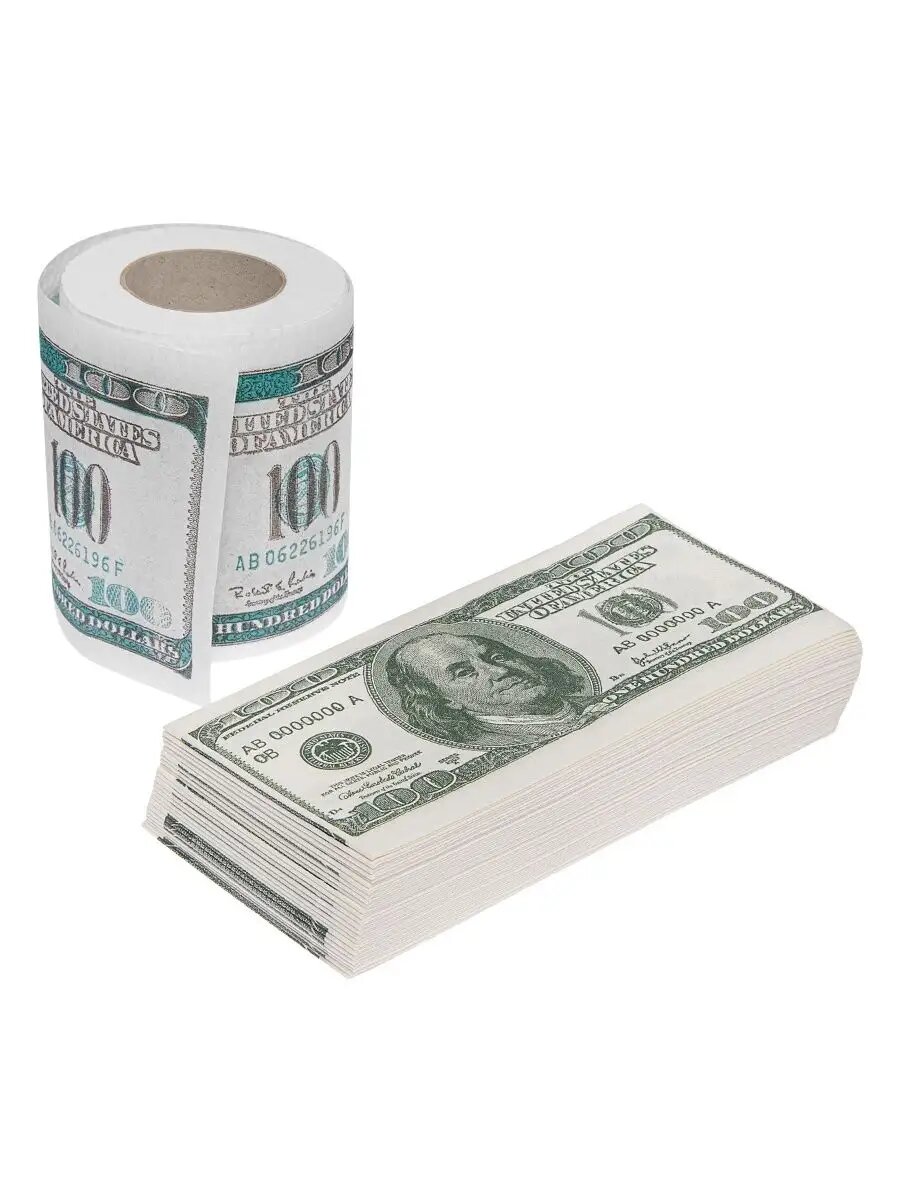 Набор "100 Долларов" пачка Салфеток + рулон Туалетной бумаги.
