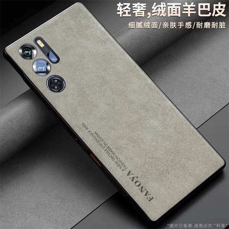 Чехол для Red Magic 9S Pro Чехол Роскошная силиконовая кожаная задняя серый, Red Magic 9S ProPlus