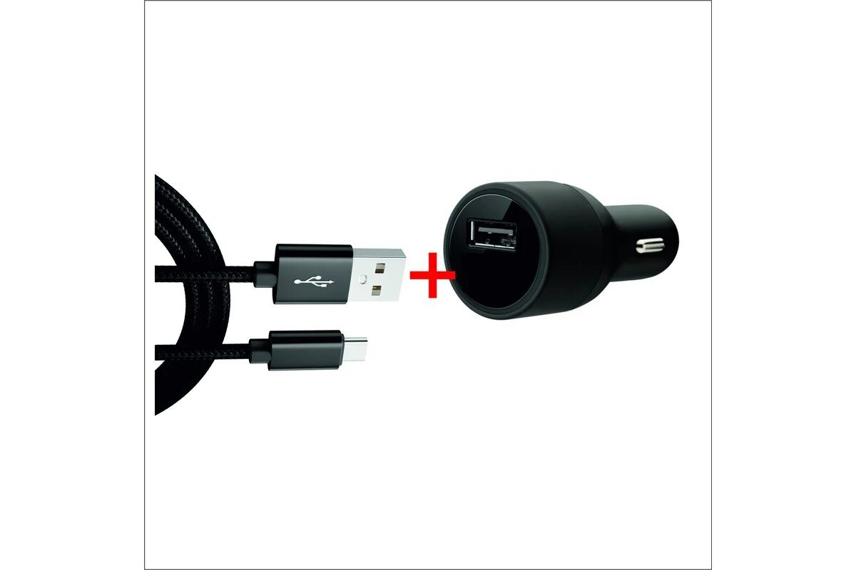 Автомобильное зарядное устройство Baofeng Type‑C для раций UV‑13PRO/UV‑16/BF‑1909 Li‑Ion с кабелем USB TAPE‑C и прикуривателем