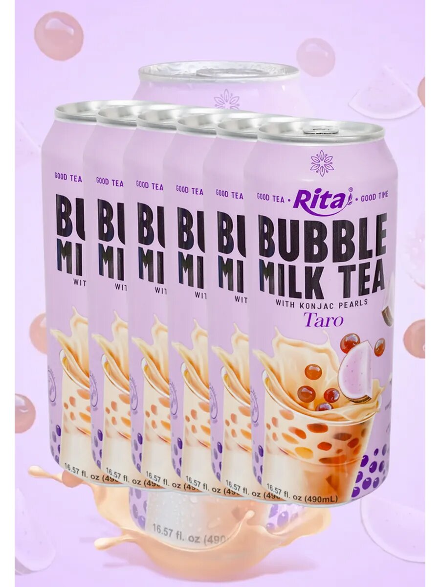 Молочный чай Бабл Ти со вкусом Таро 490 мл * 6 шт