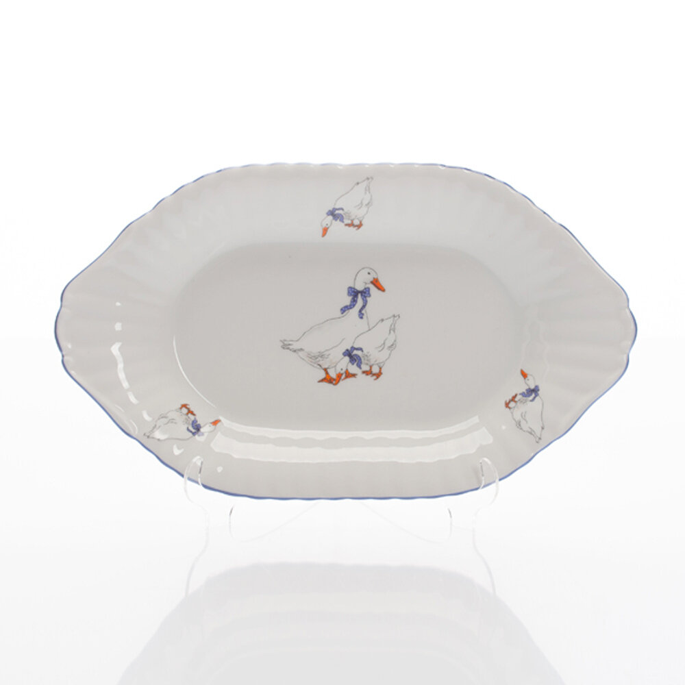 Блюдо овальное Гуси 24 см(1 шт) "Офелия" Чехия