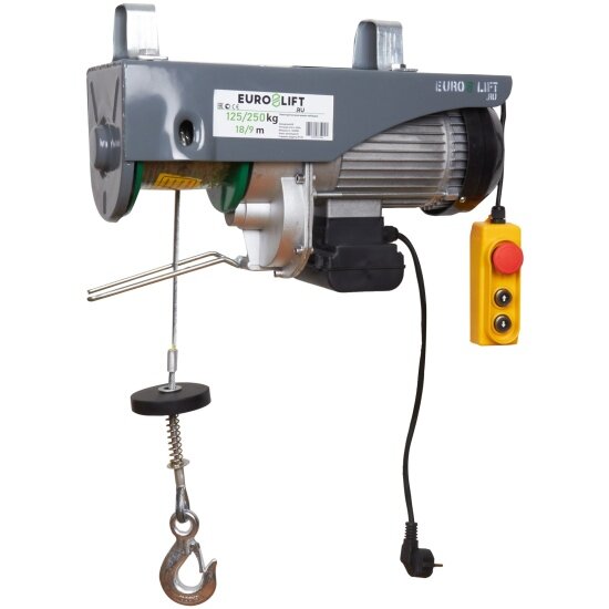 Лебедка электрическая стационарная Euro-lift PA-250 (г/п 125/250 кг, в/п 18/9 м)