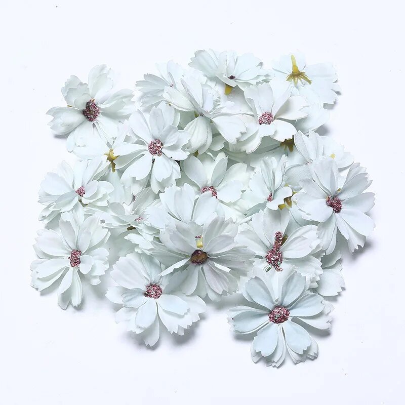 Искусственные шелковые ромашки 45 мм для декора Белый, 14