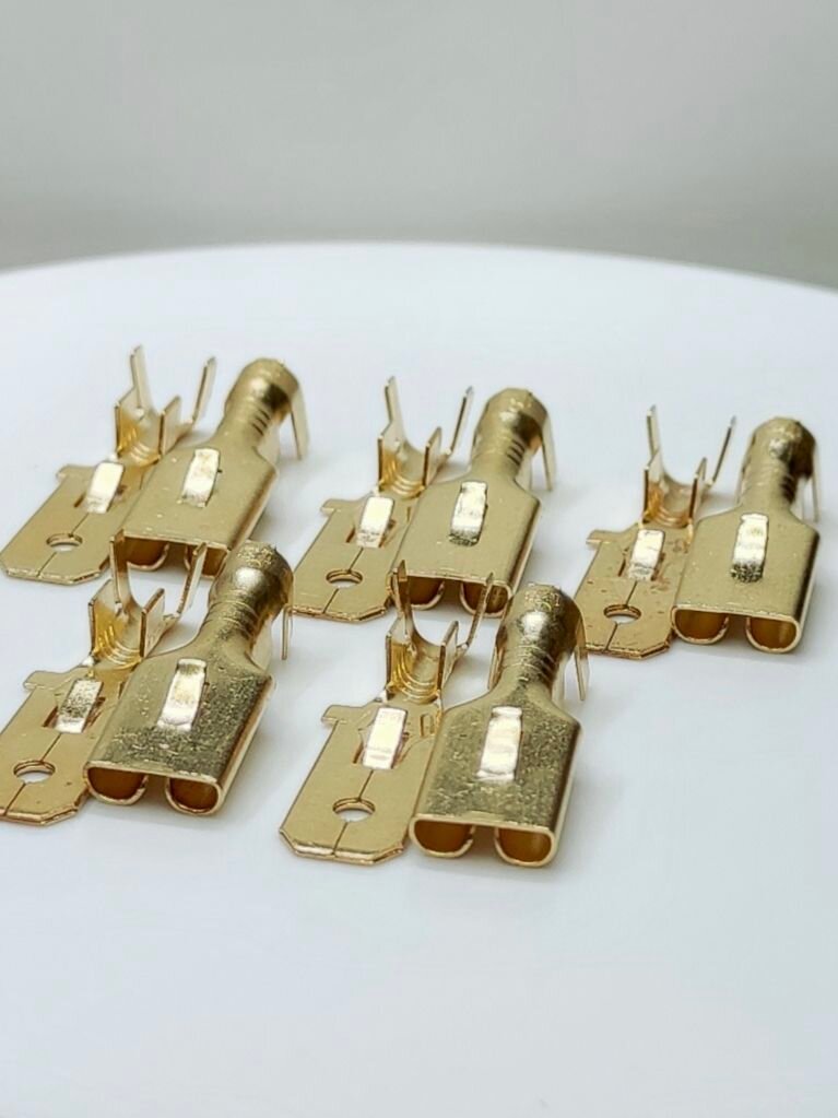 5шт Клеммы 7,8мм 20А "мама" + "папа", кабель 1,5-2,5 кв. мм. (наконечники силовые плоские)