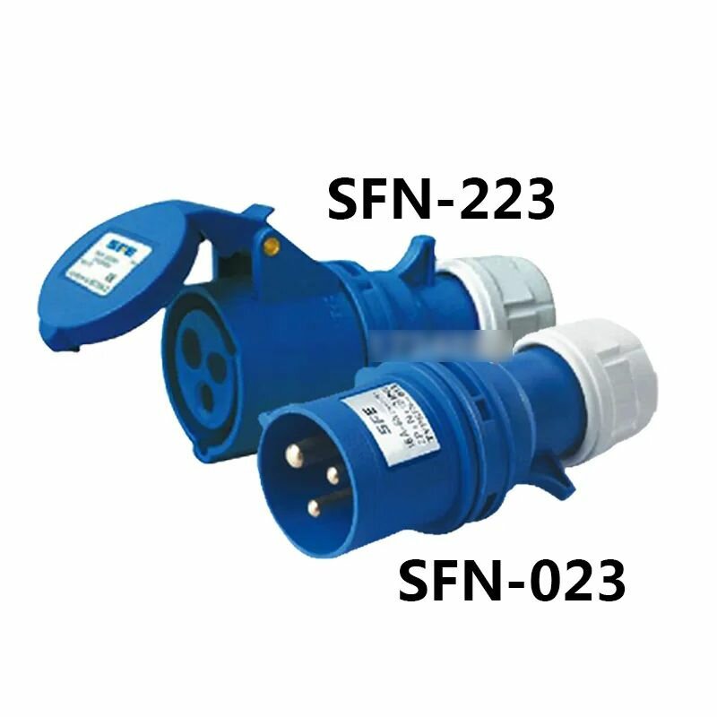 32A 3-полюсный разъем енные штекеры SFN-023/SFN-223 водонепроницаемый IP44 220-240V~2P+E