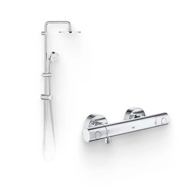 Душевой комплект Термостат Grohe Grohtherm 800 Cosmopolitan 34765000 для душа + Стойка New Tempesta Cosmopolitan 27394002