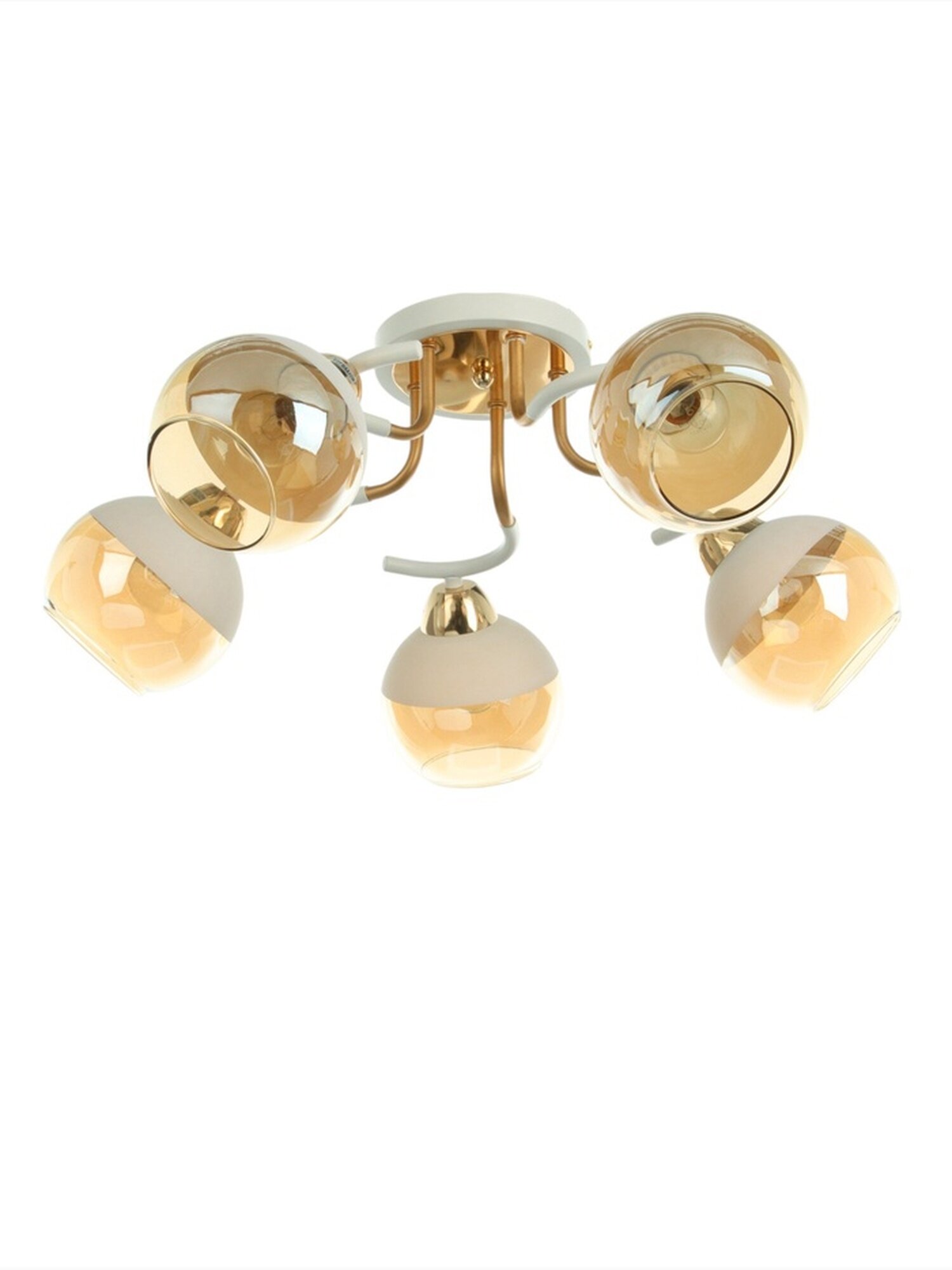 Люстра потолочная BayerLux «Анден», 5хЕ27, 40 Вт, бело-золотой, 57×57×22 см