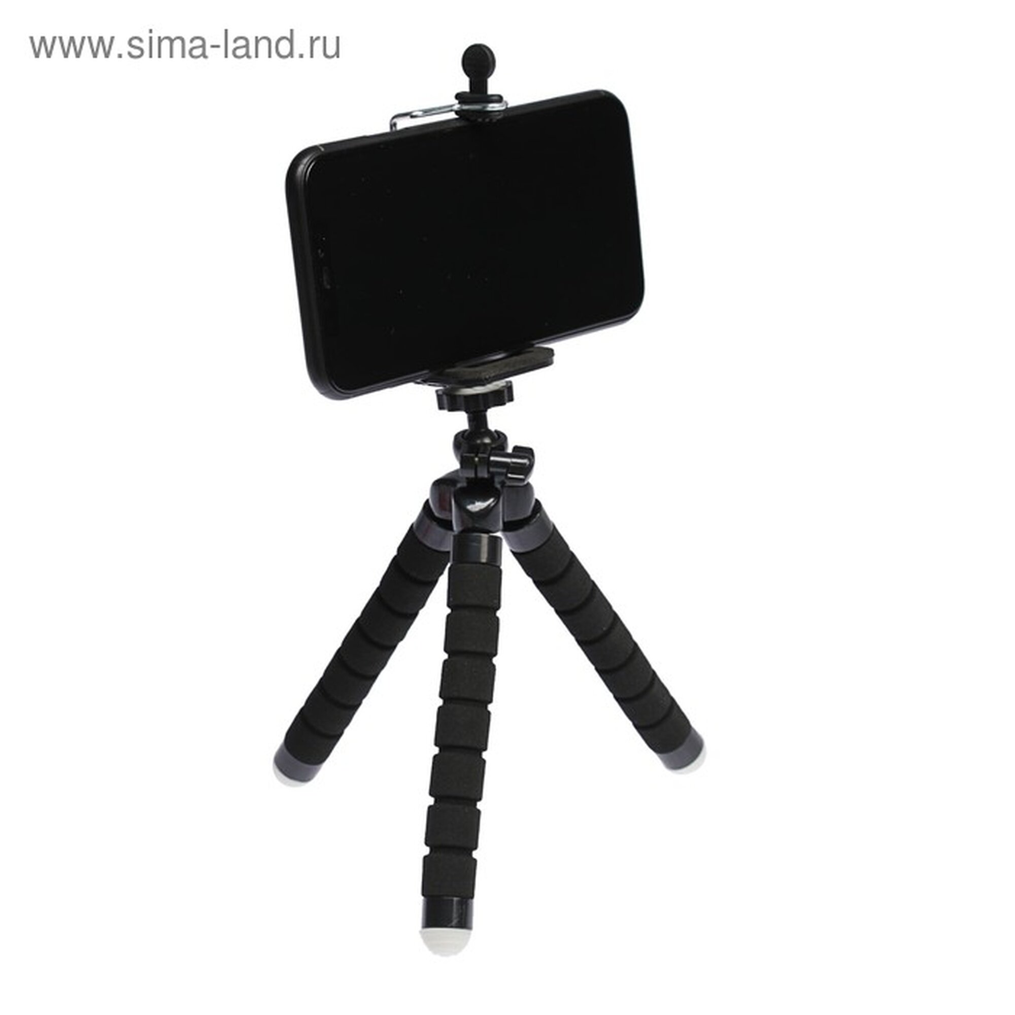 Штатив Luazon настольный, для телефона шириной до 7 см, гибкие ножки, высота 17 см, чёрный