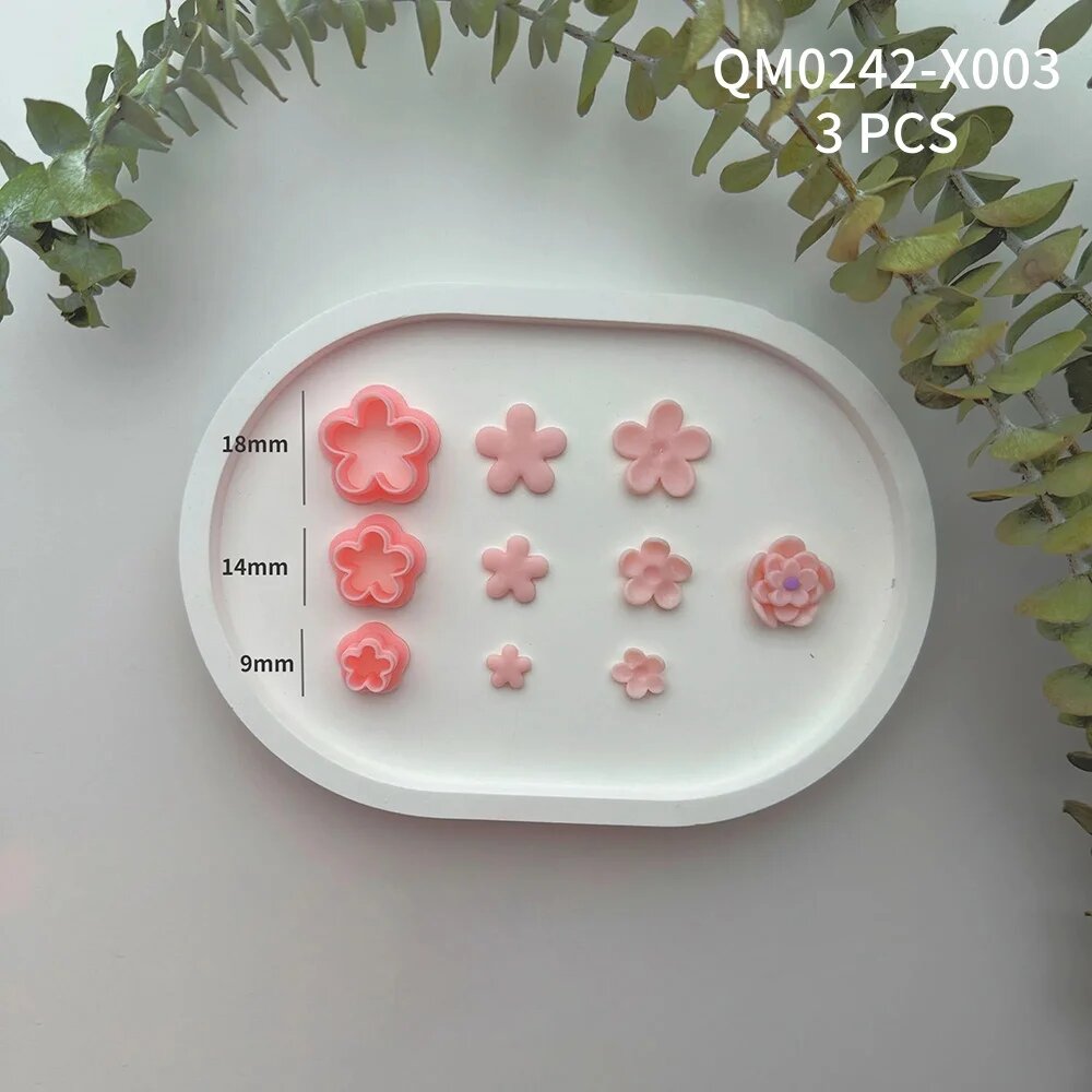 3 шт./компл, мини-размер, лепестки цветов, листьев, фрезы из полимерной глины, формы для резки для DIY растений, украшения, серьги, инструменты для изготовления ювелирных изделий