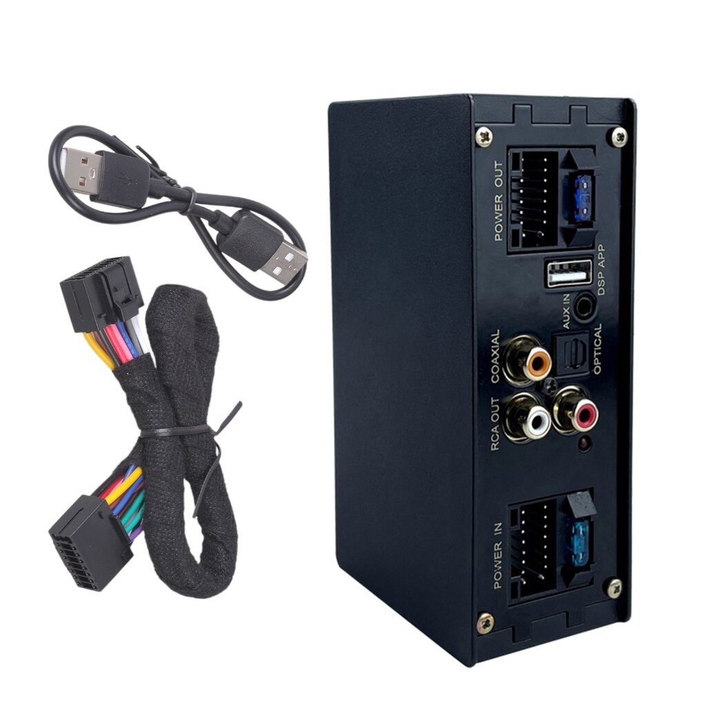 Автомобильный Усилитель Мощностью 4x50 Вт с 16-Контактным Кабелем Цифровой Сигнальный Процессор Автомобильный Усилитель AUX Оптический Коаксиальный Вход