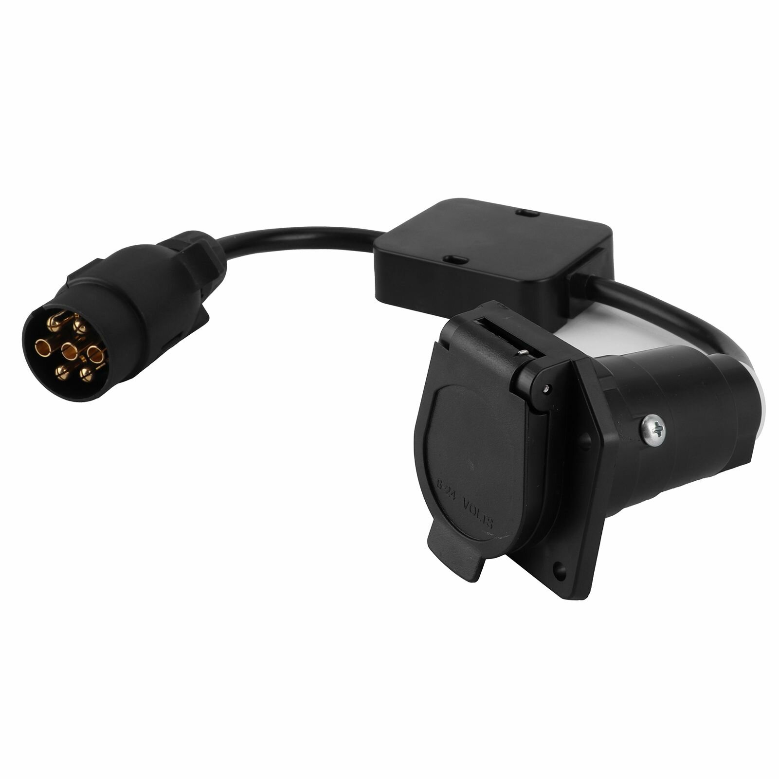 Переходник для соединителя прицепа 7-пин для автомобилей, адаптер с европейского на американский, пластиковый, для грузовых автомобилей и прицепов