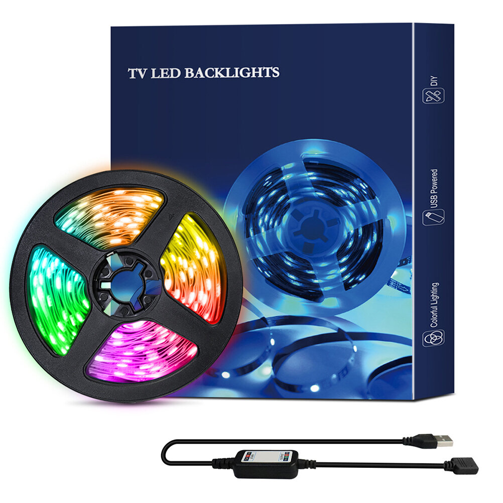 Светодиодные ленты 5 В, 5050 RGB, гибкая лента, подсветка для ПК, ТВ, Bluetooth, синхронизация музыки, USB, светодиодные фонари, управление через приложение