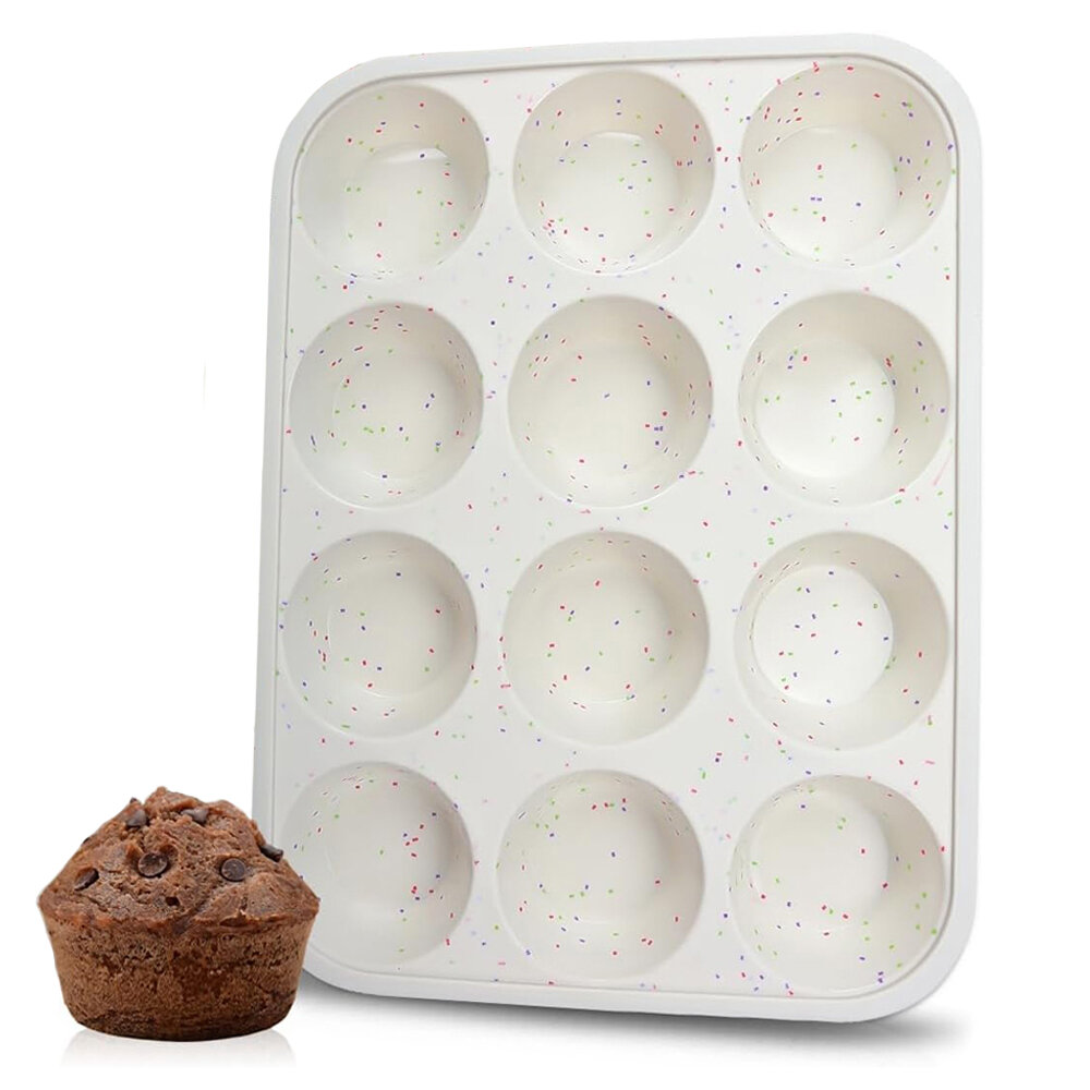 Форма для маффинов силиконовая стандартного размера 7/12 стаканов для капкейков не прилипающая для дома кухня Белый-7 стаканов Белый-12 стаканов Материал силикон Размер 210*40мм 330*250*30мм Вес 130г 230г