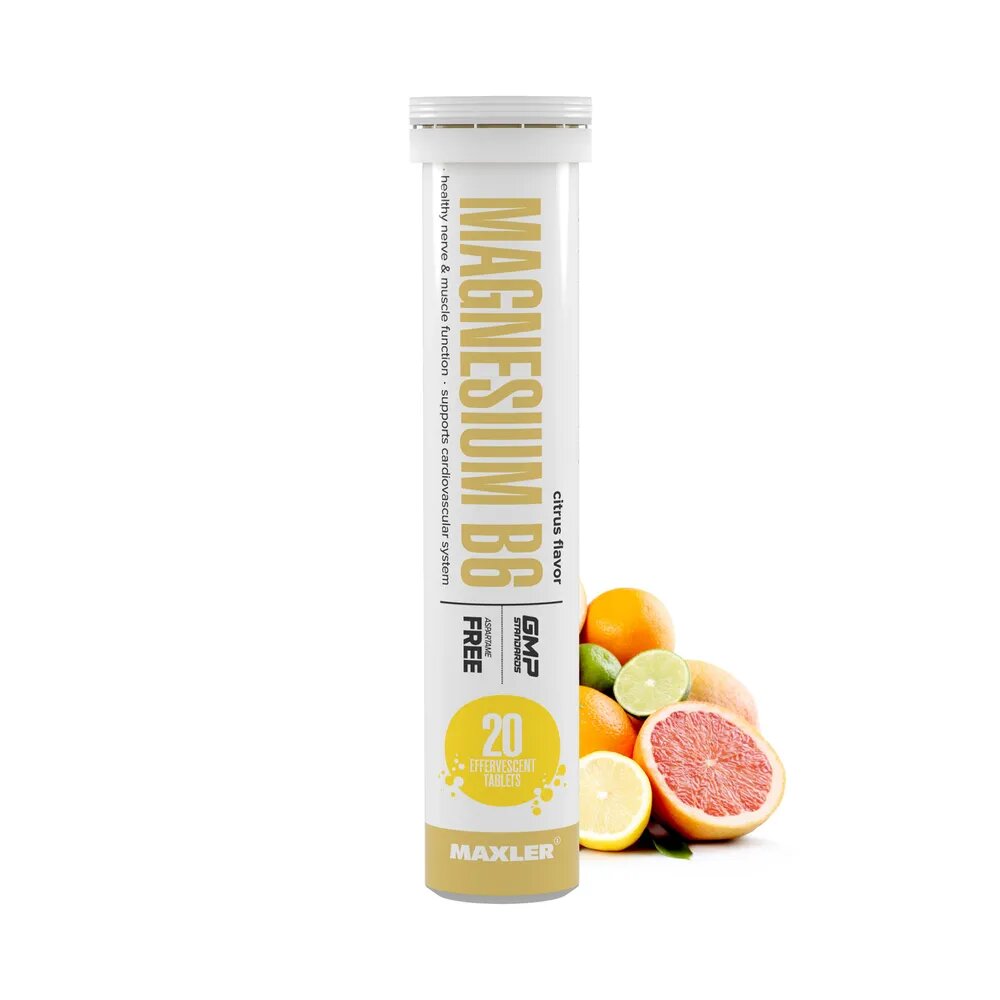 Магний B6 шипучие таблетки Maxler Magnesium B6 Effervescent 1х20 шт. Цитрус