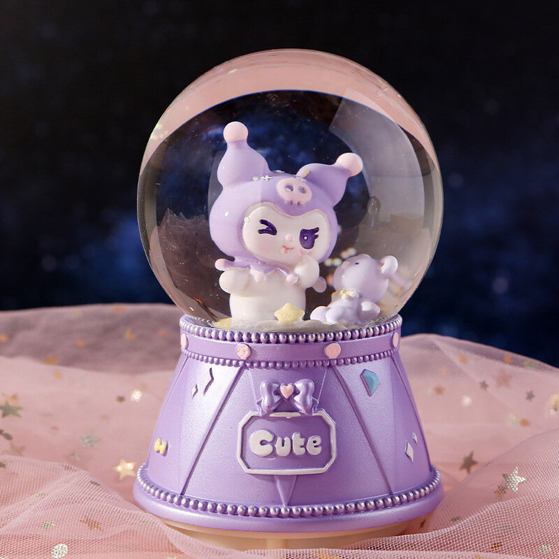 Мечтательная девочка, музыкальная шкатулка с кристальным шаром в виде единорога, украшение, музыкальная шкатулка для студентов, снежинка, водяной шар, подарок на день рождения