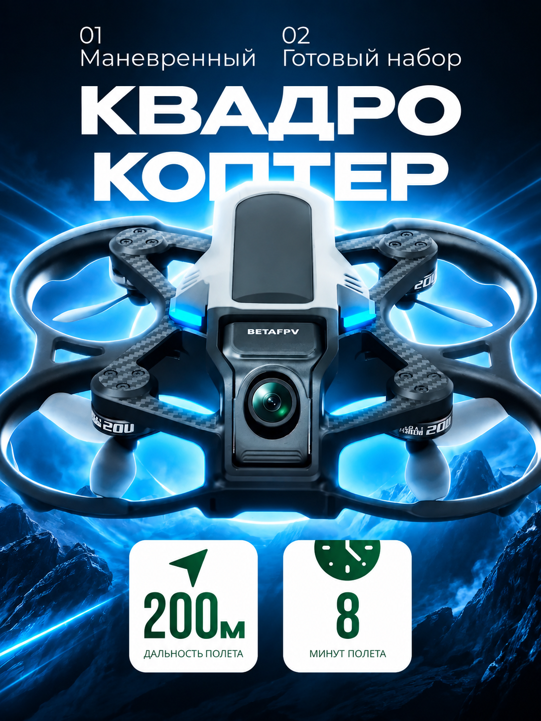 Квадрокоптер BETAFPV Aquila16 FPV Kit полный набор дрон