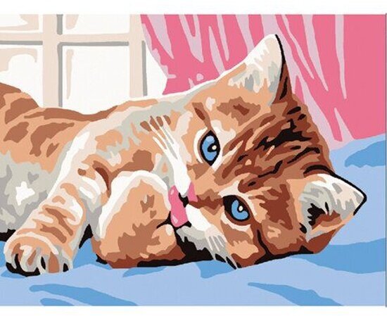 Картина по номерам Юнландия 15х20 см, "Котёнок", на подрамнике, акрил, кисти