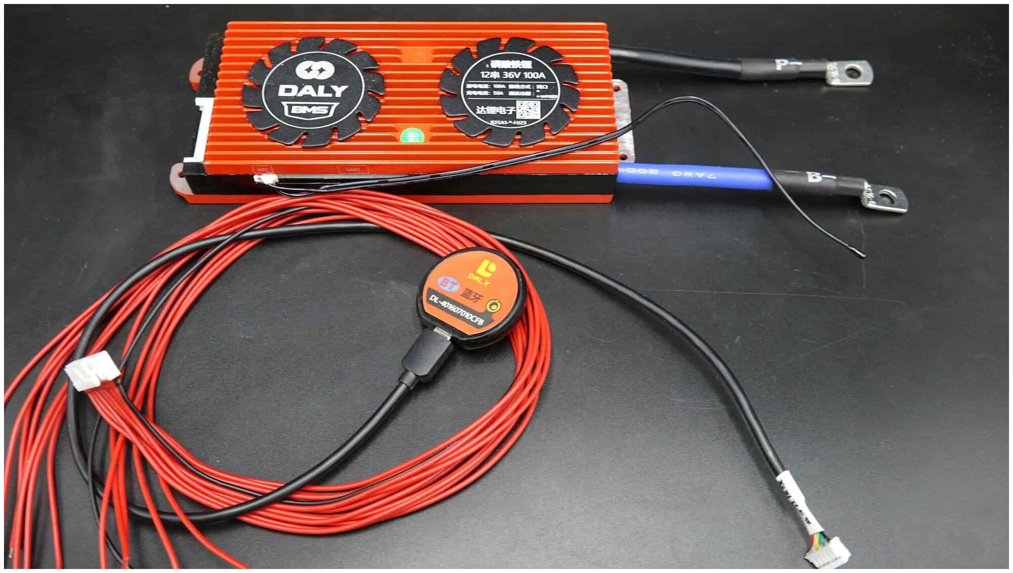 12S Умная Плата защиты Smart BMS DALY Lifepo4 100A c Bluetooth, Водозащищенная, общий порт заряда-разряда