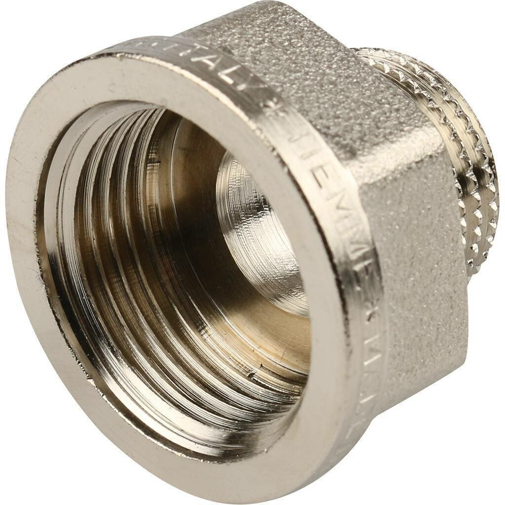 Переходник резьбовой ВН 3/4" x 1/2" никель TIEMME