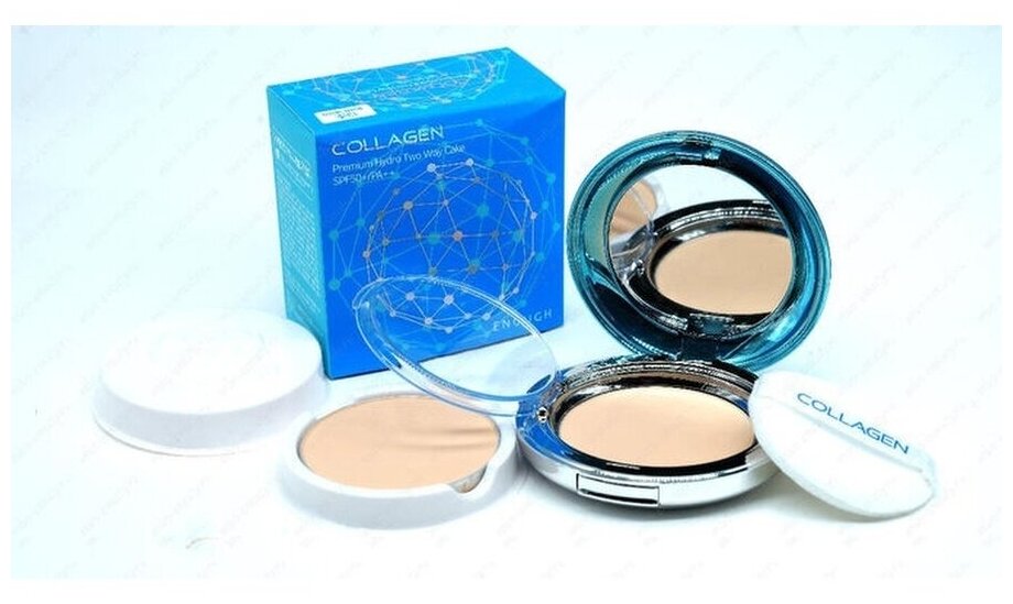 Enough Пудра компактная Collagen premium hydro two way cake SPF50+/PA++ ...