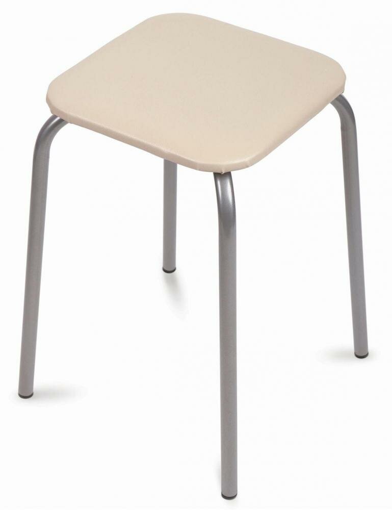 Табурет "Эконом" на 4-х опорах (квадр. сиденье ДСП) ТЭ3 слоновая кость Nika