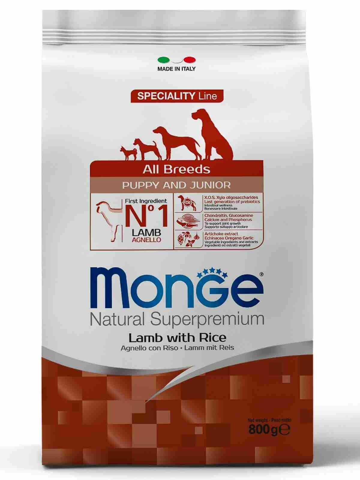 Monge Dog Speciality Puppy&Junior корм для щенков всех пород ягненок с рисом 800г