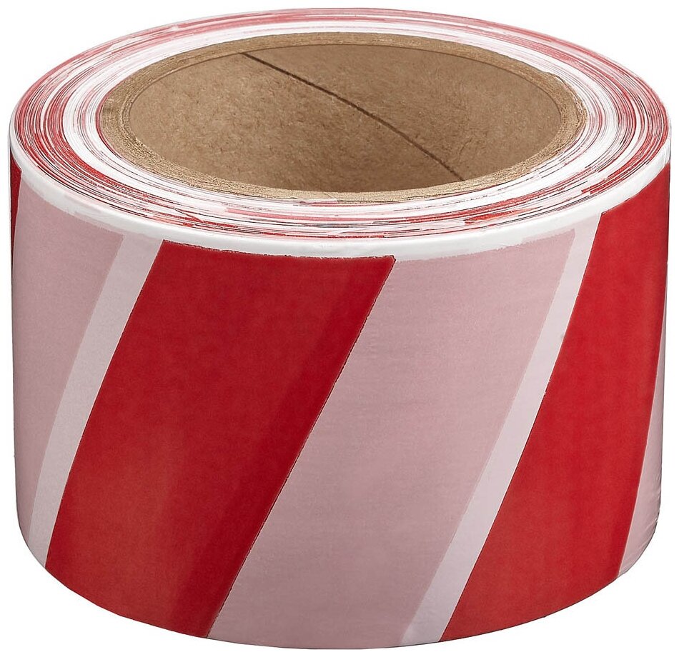 Сигнальная лента ЗУБР 75ммх200м, красно-белая 12240-75-200