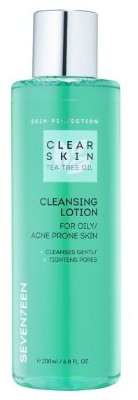 Очищающий лосьон для лица Seventeen SEVEN7EEN Clear Skin Cleansing Lotion с маслом чайного дерева, 200 мл