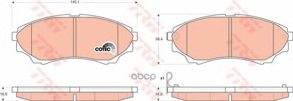 Колодки торм. пер. TRW арт. GDB3403