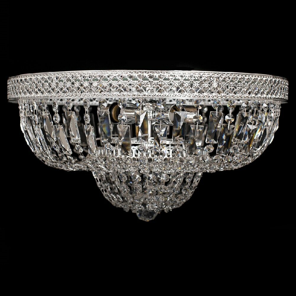 Люстра Гусь-Хрустальный Грета №2, хрусталь, Е27, 300 Вт, кол-во ламп: 5 шт, цвет арматуры: серебристый