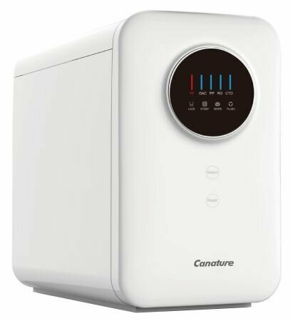 Система очистки воды проточная Canature CRO-400UX1 (обратноосматическая система бытовая, 5ступеней, с насосом, монитор, мембрана 40GPD)