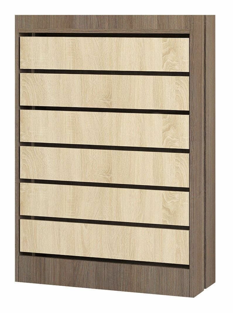 Обувница Ямайка ЯПТ-2, Ясень Шимо/Дуб Сонома, ЛДСП, для прихожей, 1026х700х270, тэкс