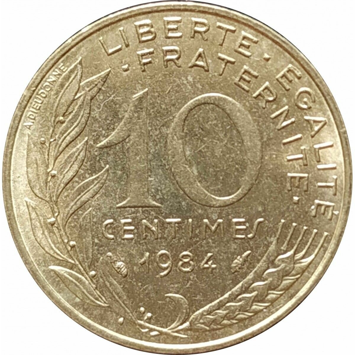 10 сантимов 1984 Франция из оборота