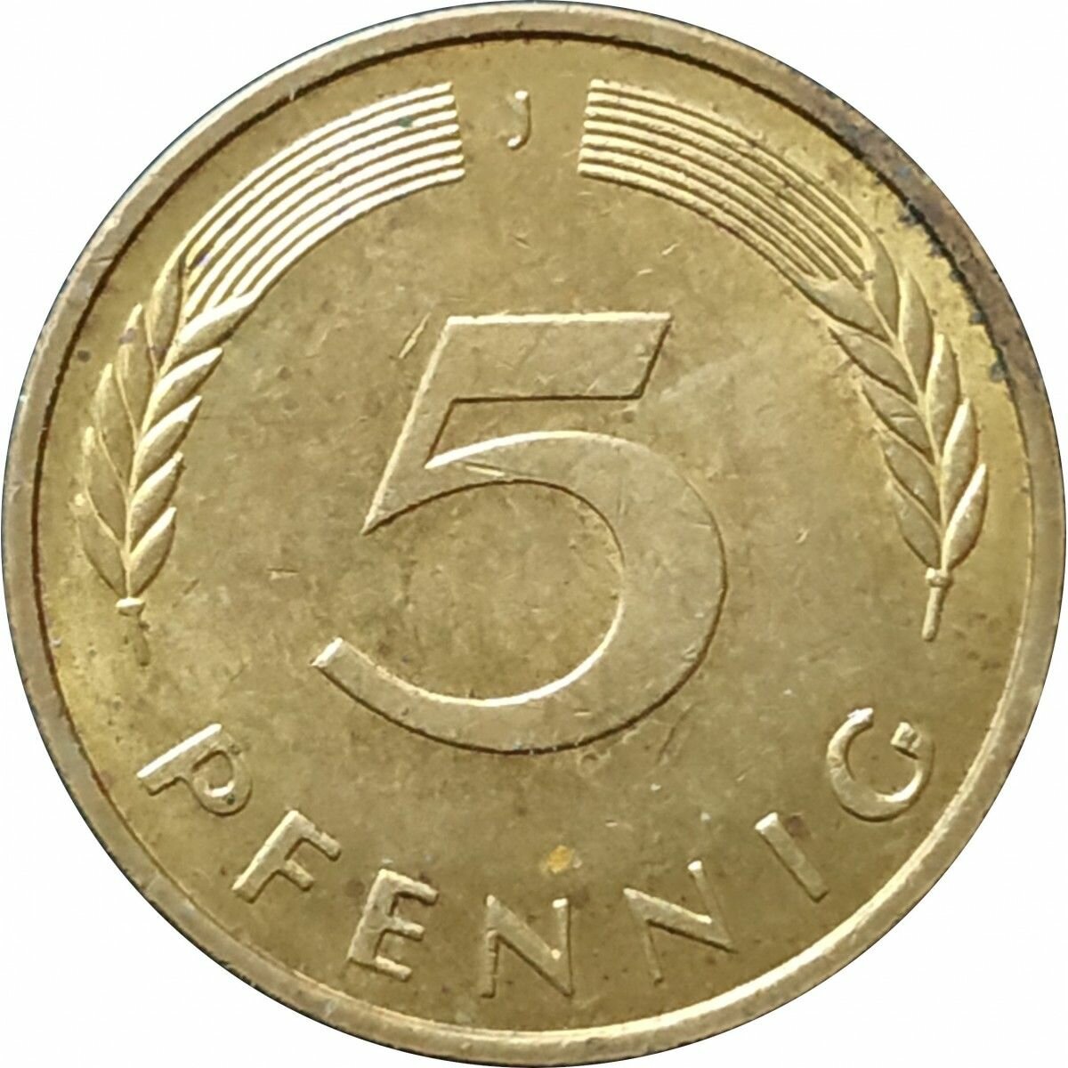 5 пфеннигов 1996 Германия J из оборота