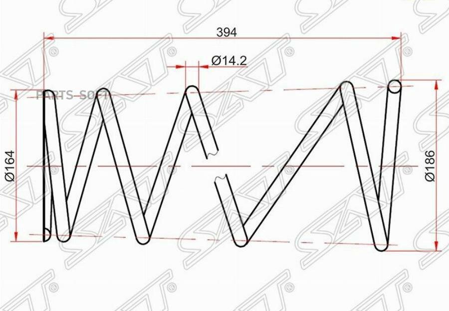 Пружина подвески Toyota RAV4 (CA20) 00-05 (Спереди/ Комплект) SAT ST-42731 | цена за 1 шт