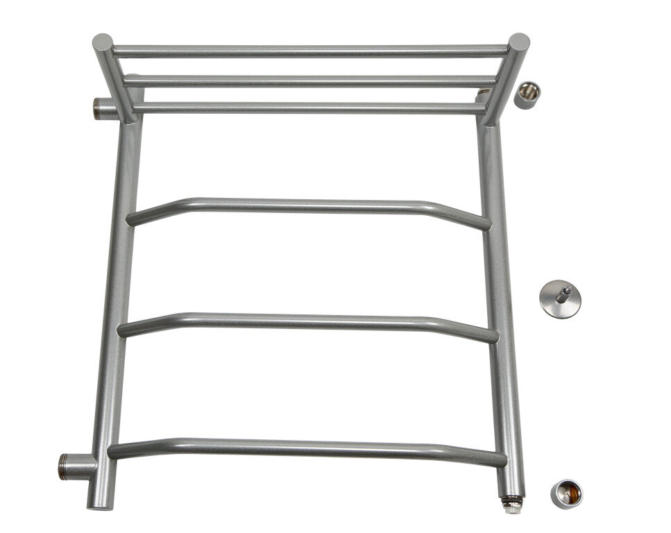 Полотенцесушитель маргроид В6 Р60*50 (левое подключ,50) с полкой серебристы металлик.)