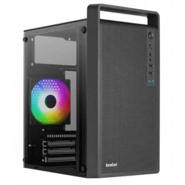 Компьютерный корпус MiniTower Aerocool/Formula CS-109-G-BK-v1 (mATX, USB3x1, USB2x2, 120мм RGb fan, без БП) (4711099472376)