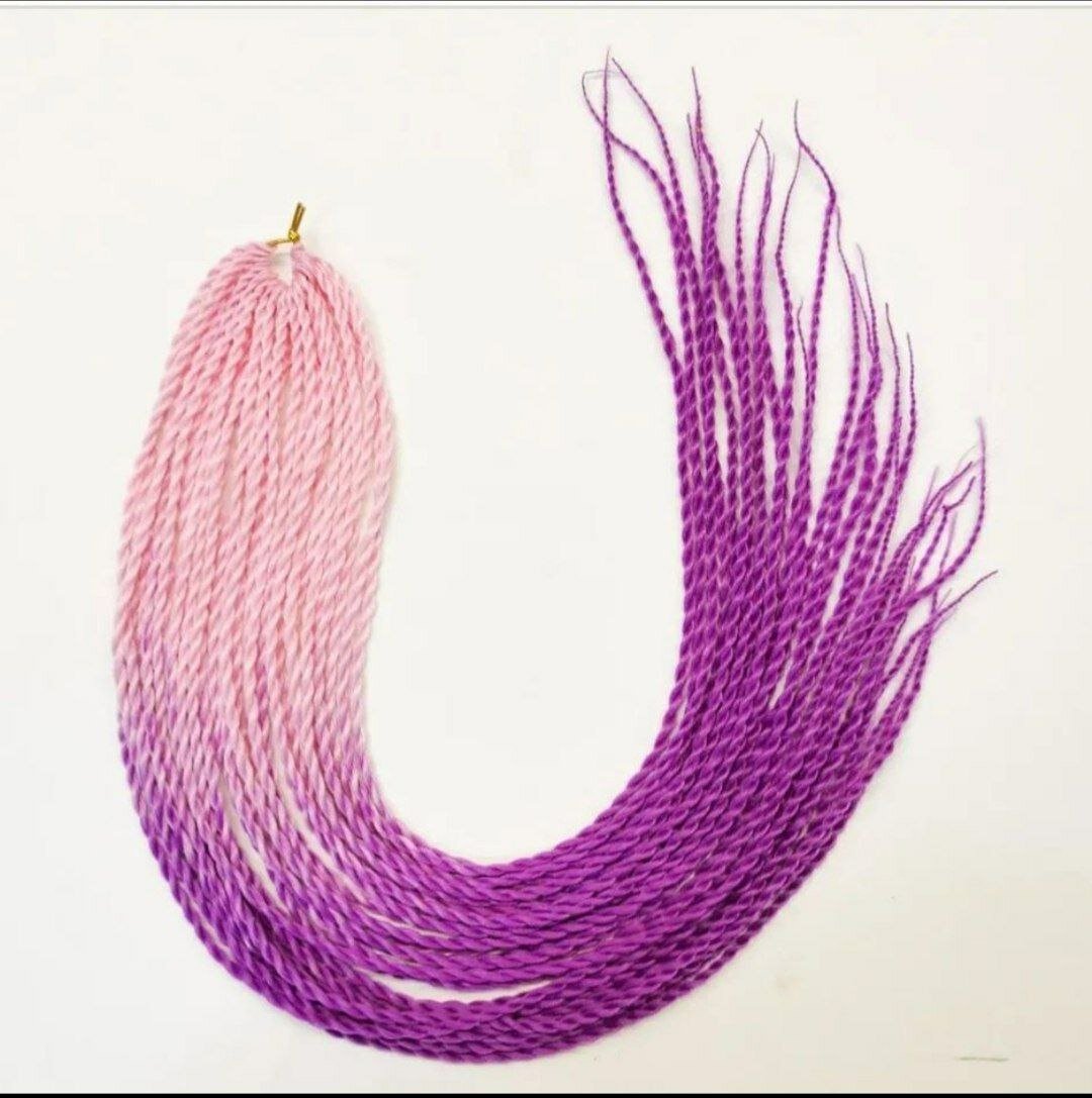 Сенегальские косы готовый комплект 180шт нежно кремовый омбре фиолетовый