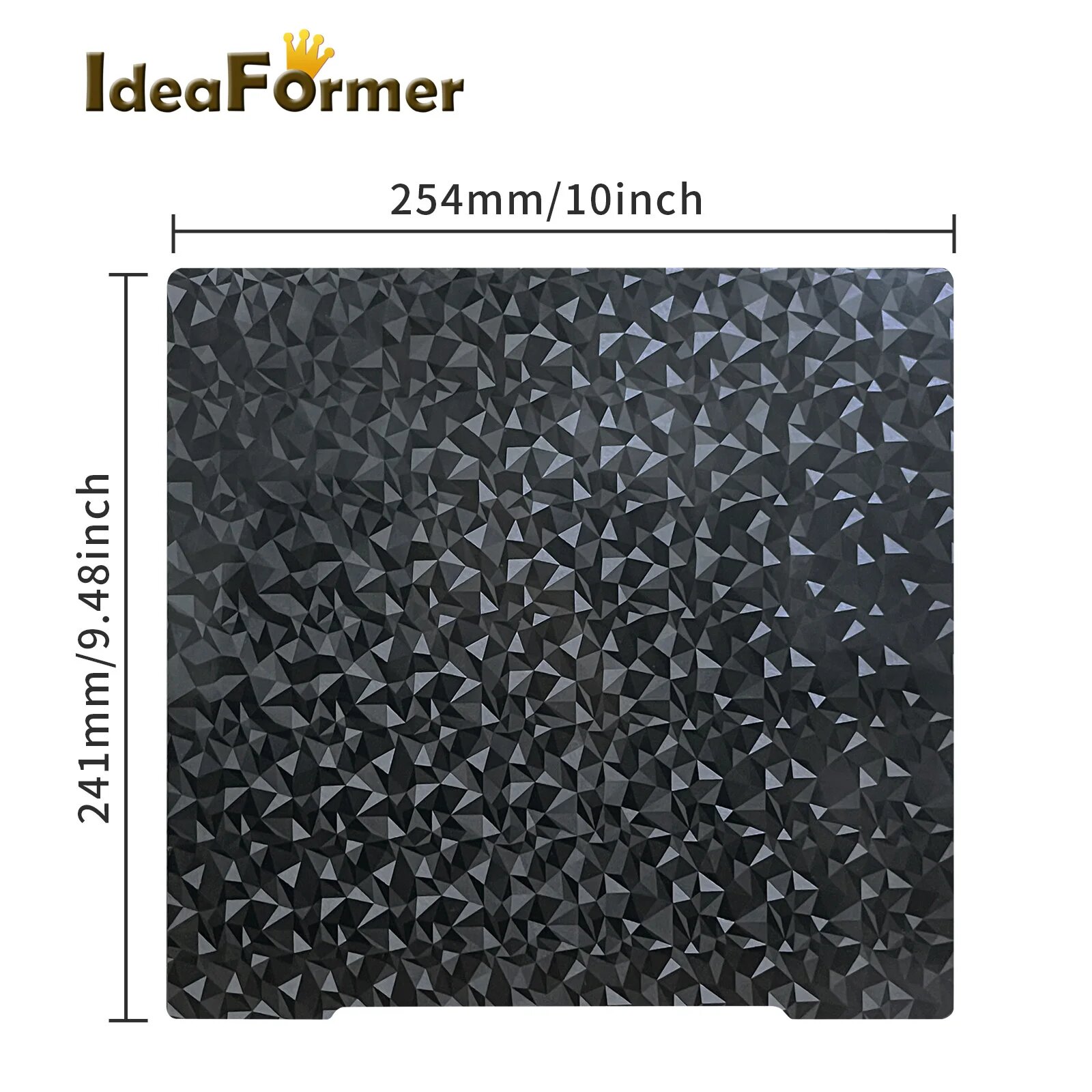 Магнитный лист PEI IdeaFormer для Prusa i3 MK2.5S MK3 MK3S Черный, PEO-PEI(no base)